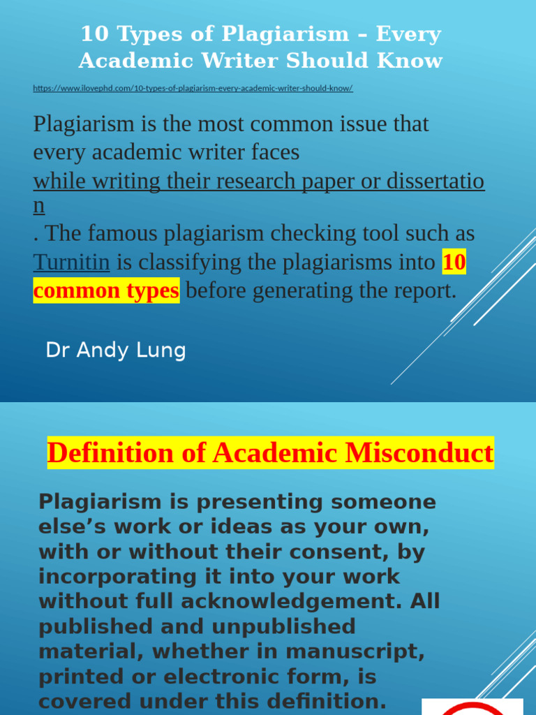 10 Types of Plagiarism VJan22 | PDF | Plagiarism