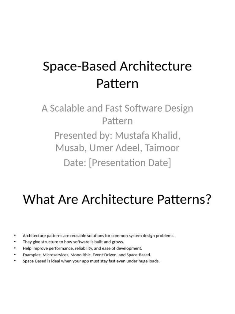 Space Based Architecture Group Presentation | PDF | Load Balancing (Computing) | Databases