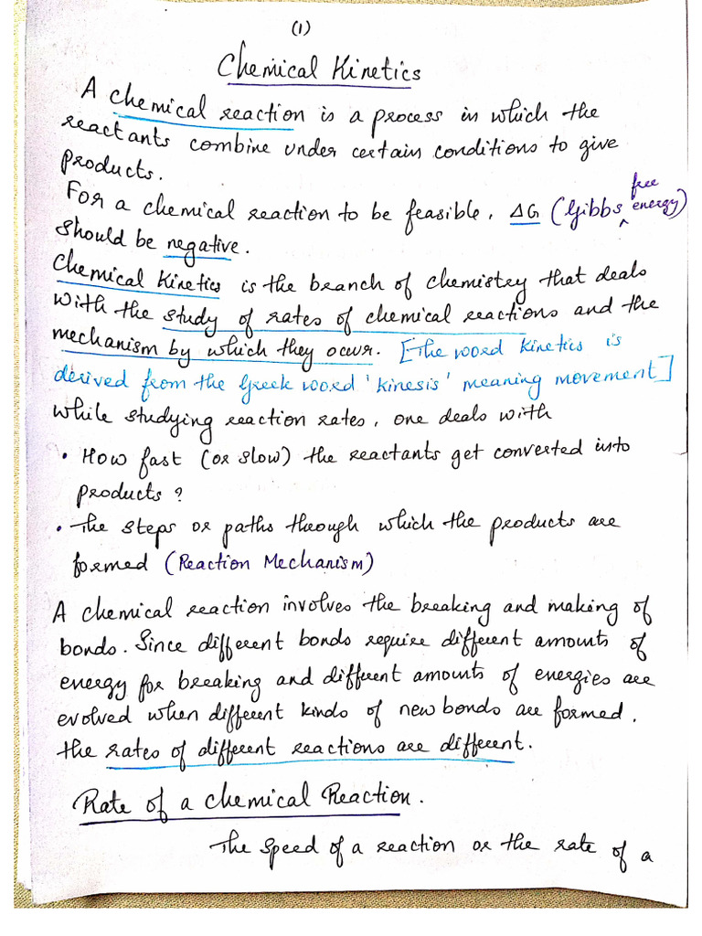 Chemical Kinetics Complete Notes - Organized | PDF