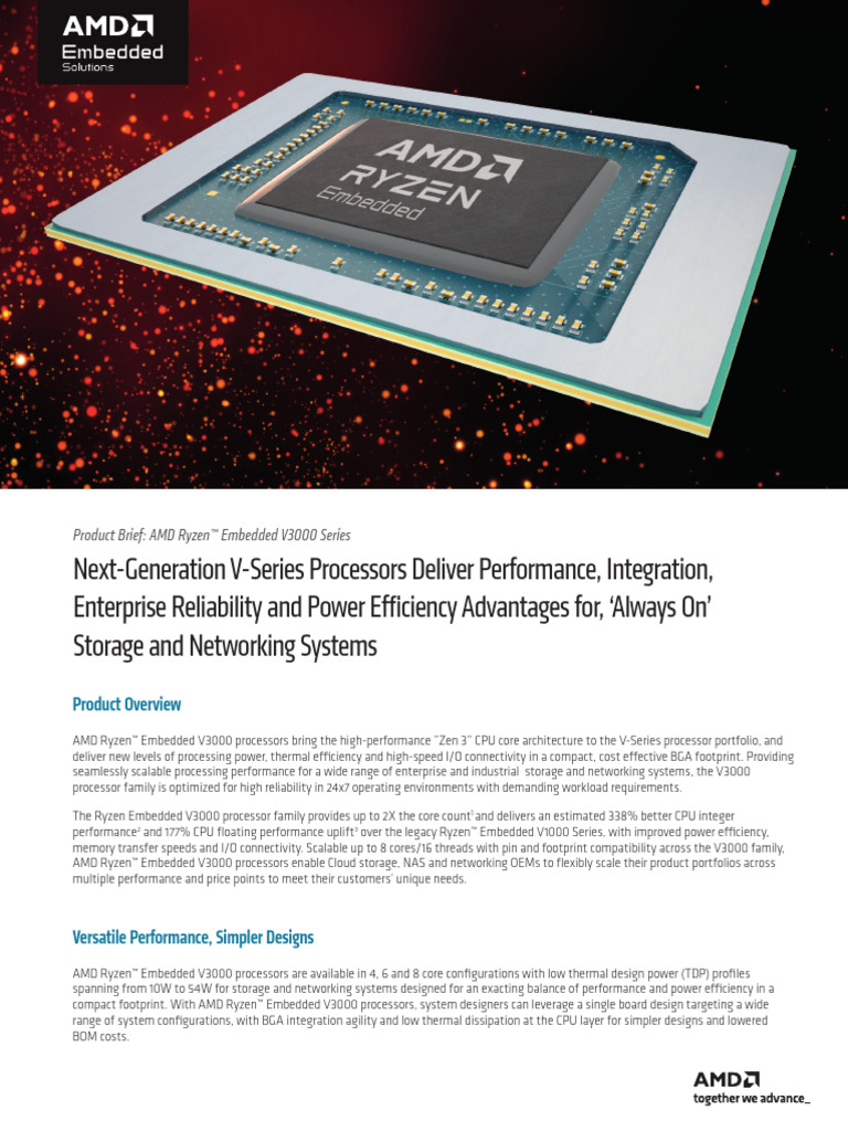 Ryzen Embedded v3000 Series Product Brief | PDF | Central Processing Unit | Embedded System