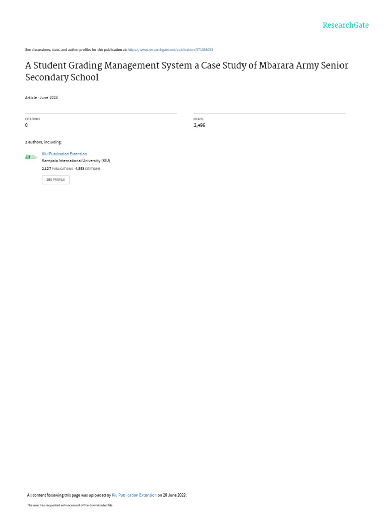 AStudent Grading Management Systema Case Studyof Mbarara Army Senior ...