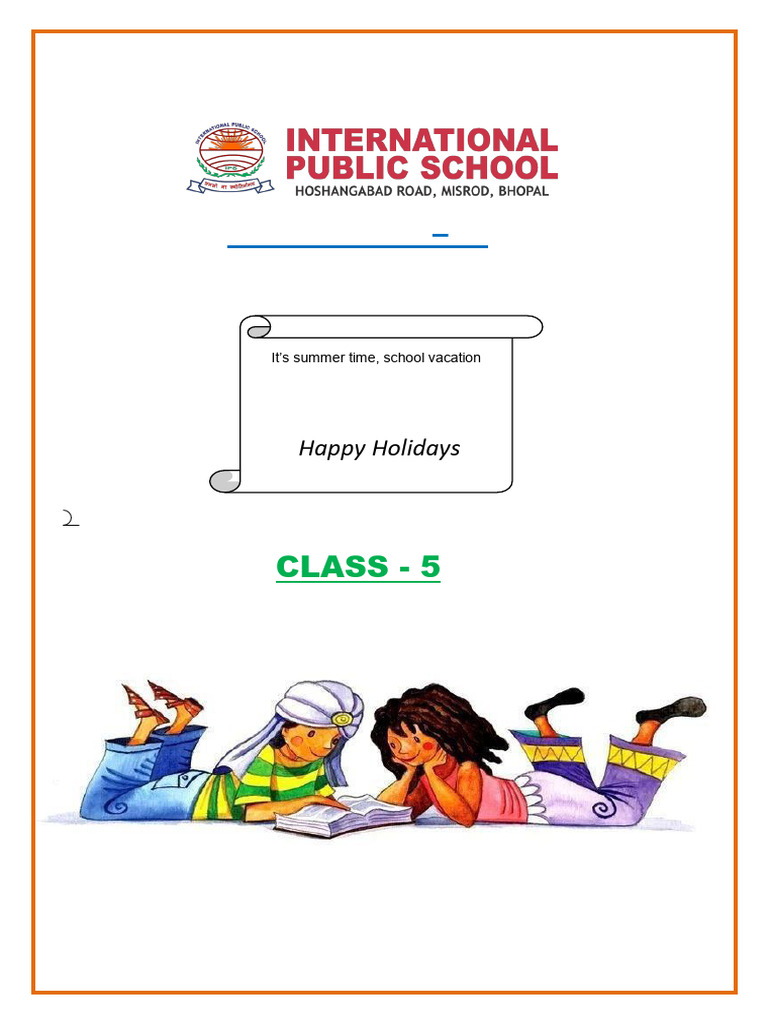 Grade 5 Holiday Homework | PDF | Scrapbooking | Homework