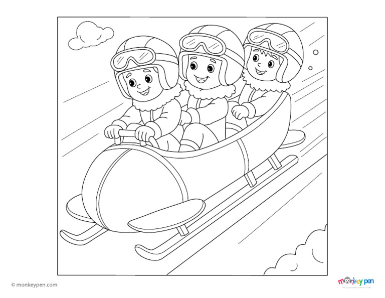3491 08 Bobsleigh Colouring Page | PDF