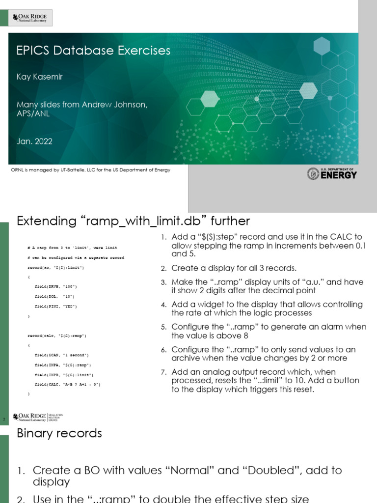 02e EPICS Database Exercises | PDF | Applied Mathematics