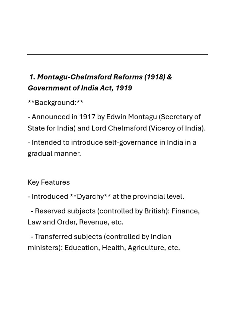 Modern History 1919-1922 Notes | PDF | British India | Protest
