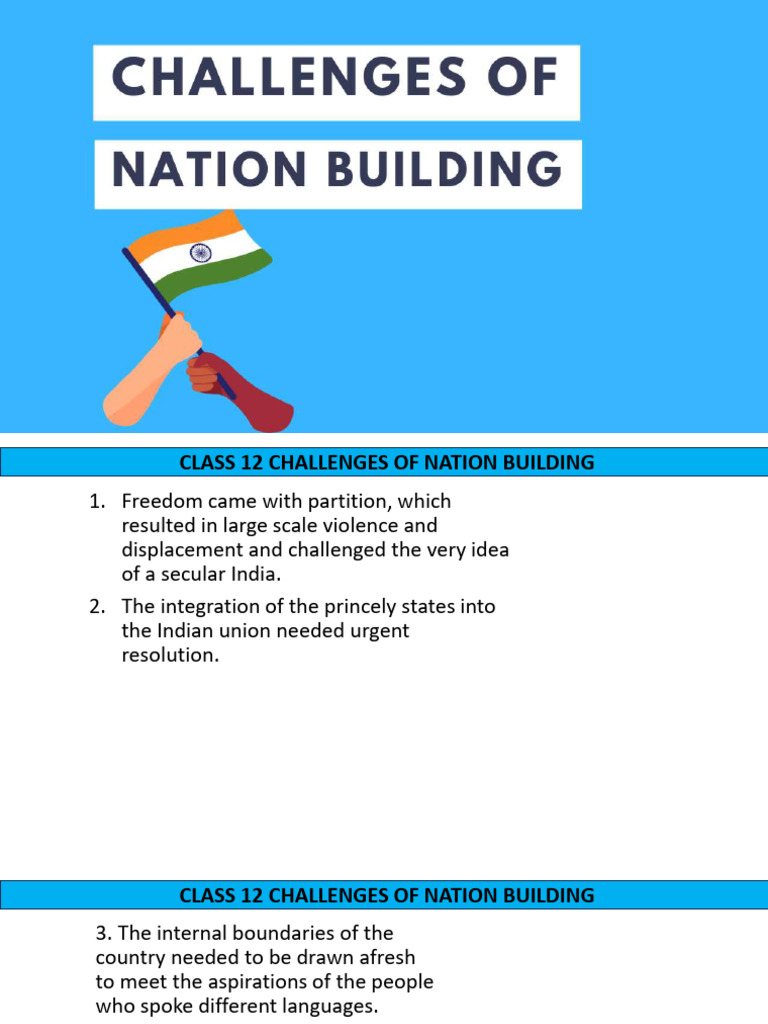Nation Building Challenges Post-Independence | PDF | Partition Of India ...