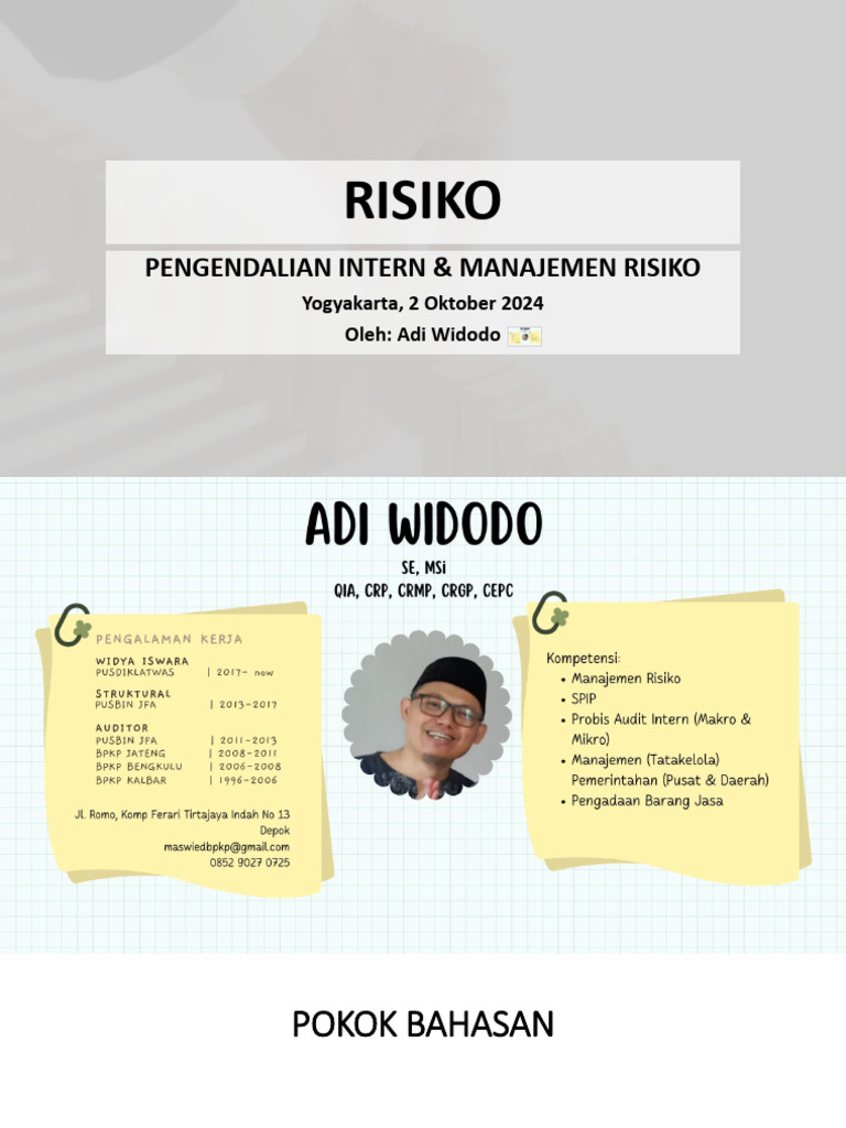 01 Risiko Dalam TKMRPI Okt24 | PDF