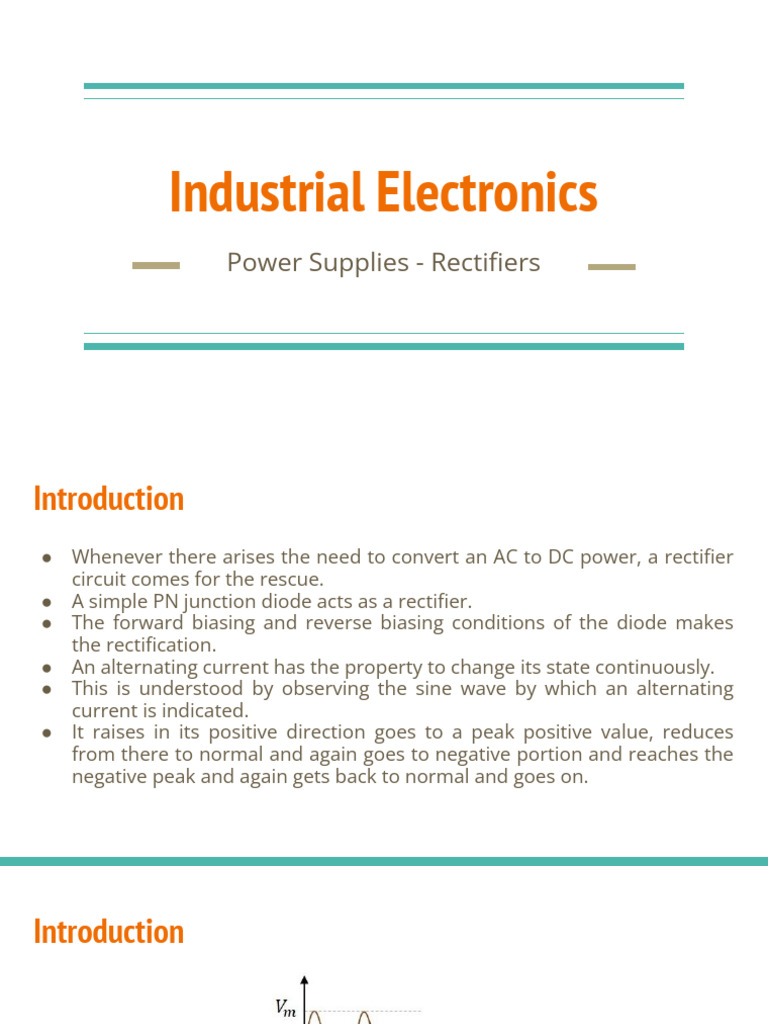 Industrial Electronics - Power Supplies - Rectifiers | PDF | Rectifier ...