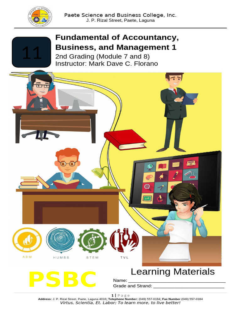 Module 7 and 8 FABM1 | PDF | Debits And Credits | Deferral