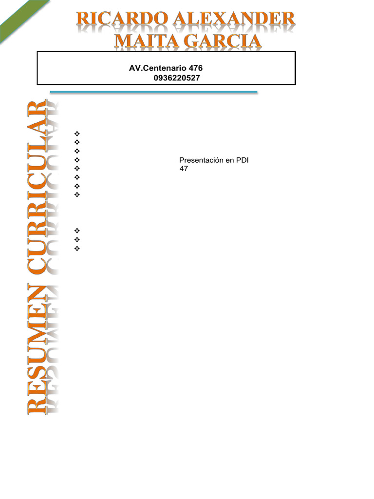 Curriculum Ricardo Placilla | PDF