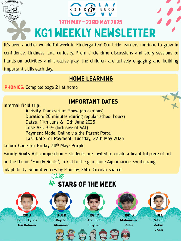 KG1 Newsletter - Week 7 | PDF