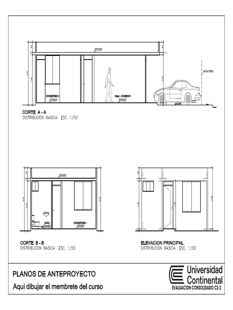 Unidad 2 - Practica #19 - Corte y Elevacion en Anteproyecto - 23.05.25 | PDF