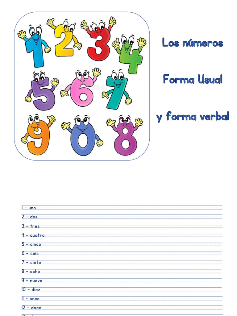 Numeros Forma Usual y Verbal | PDF