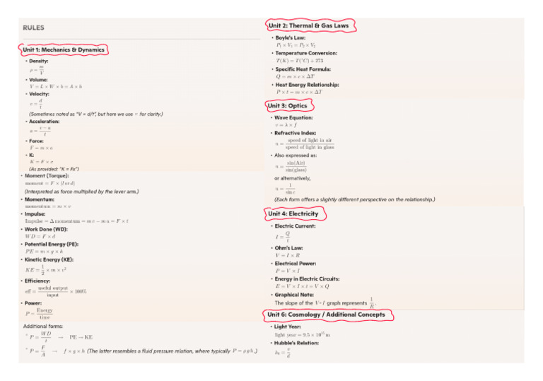 Physics Equations | PDF