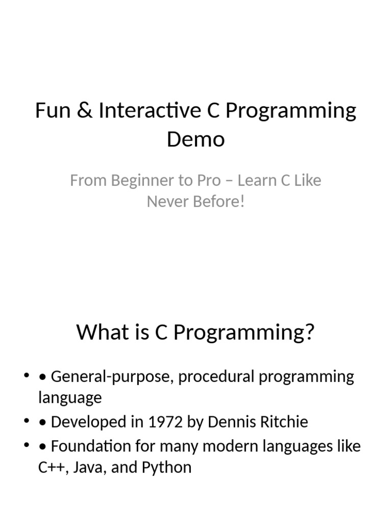 Interactive C Programming | PDF