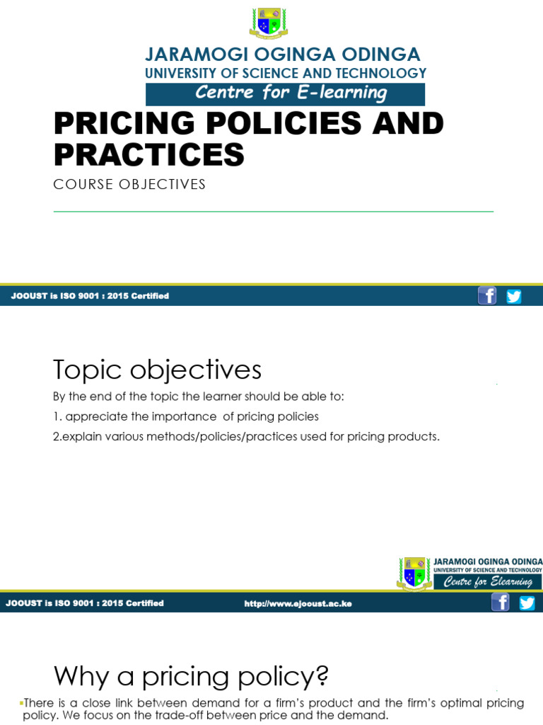 Pricing Policies and Practices | PDF | Price Elasticity Of Demand | Demand