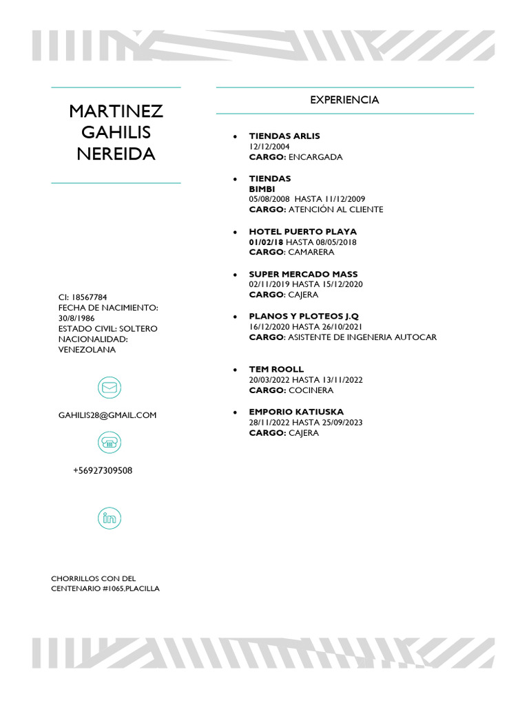 Currículum Vitae de Nereida Martinez | PDF