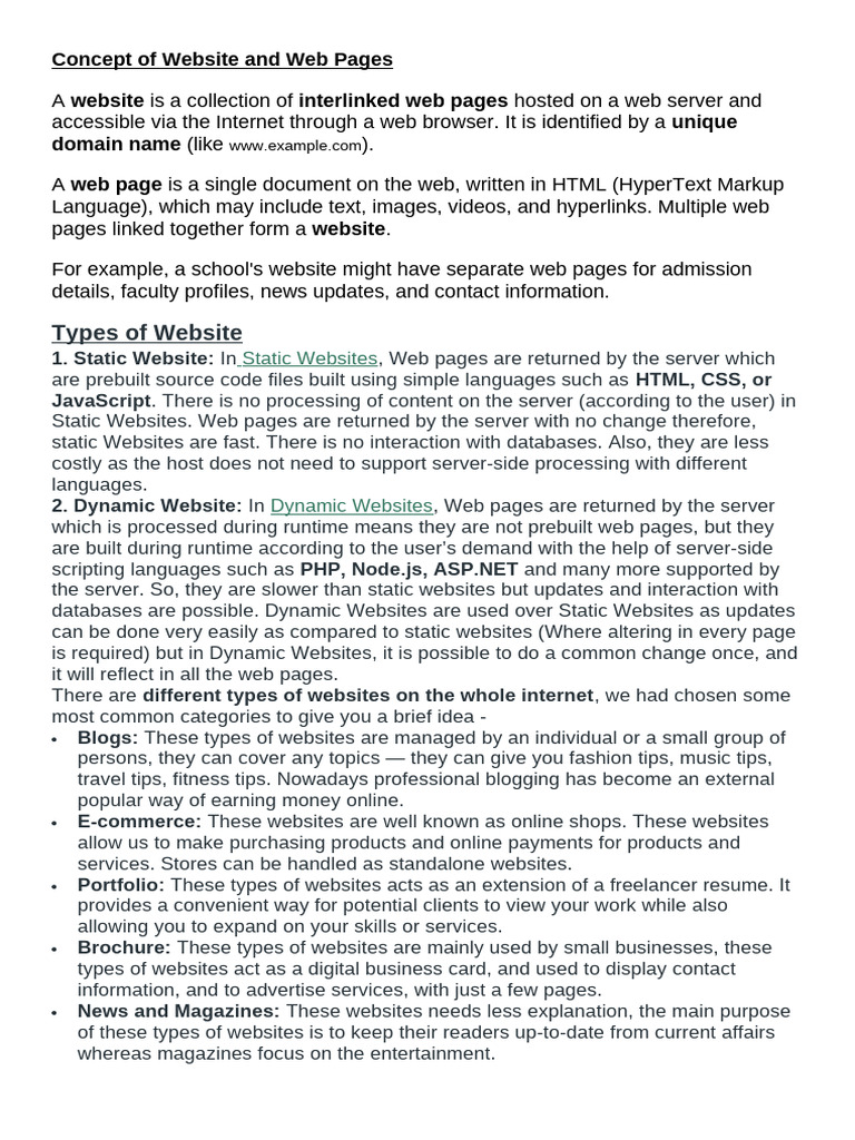 Introduction To The Website Development | PDF | World Wide Web ...