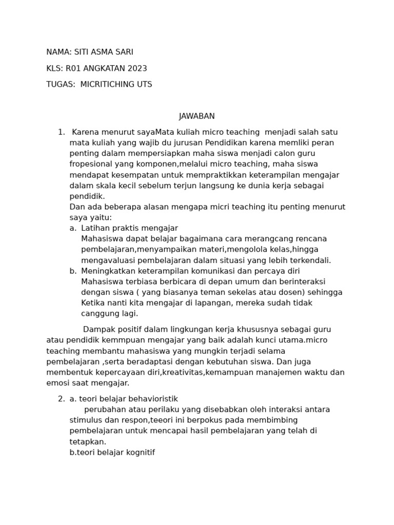 Uts Micro Teaching | PDF