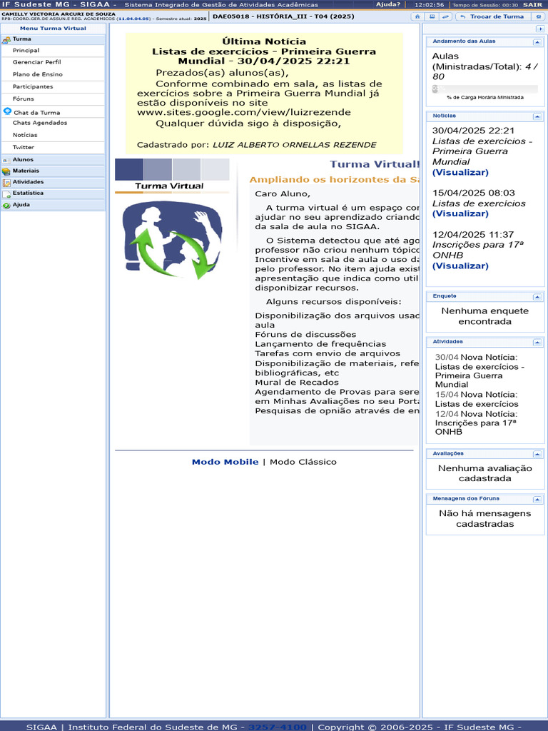 SIGAA - Sistema Integrado de Gestão de Atividades Acadêmicas 3 | PDF ...