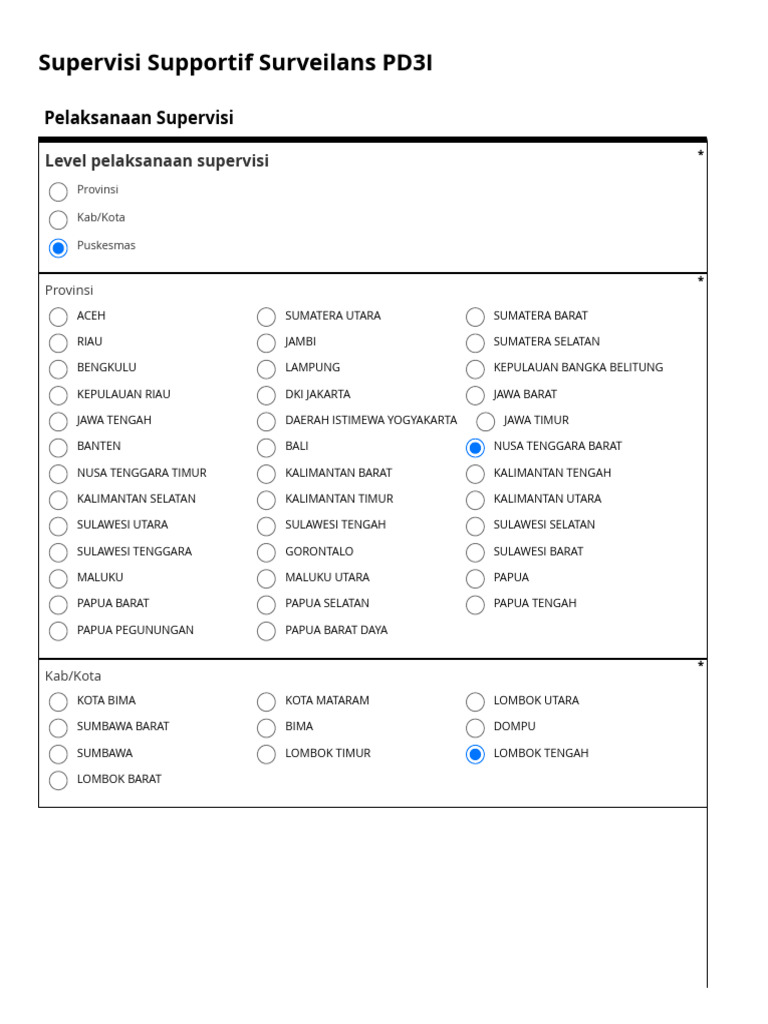 Supervisi Supportif Surveilans PD3I Aik Darek | PDF