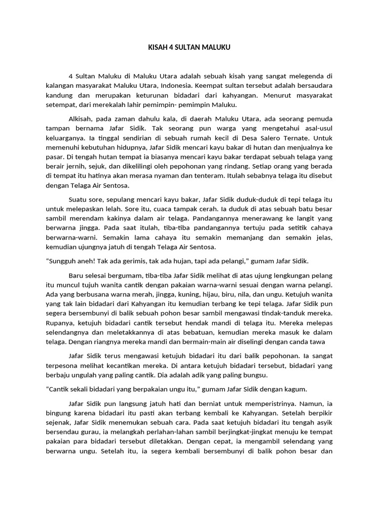 Kisah Jafar dan Bidadari Maluku | PDF