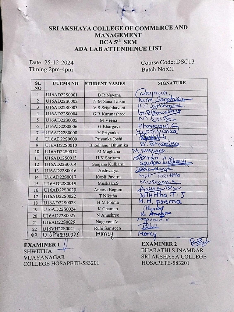ADA Bca 5 Attendance | PDF