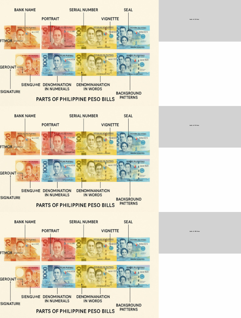 Philippine Peso Bills Back To Back | PDF