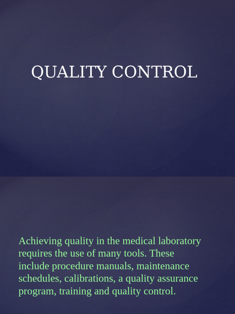 QUALITY CONTROL & Reference Interval MBBS Practical | PDF | Coefficient Of Variation | Accuracy ...