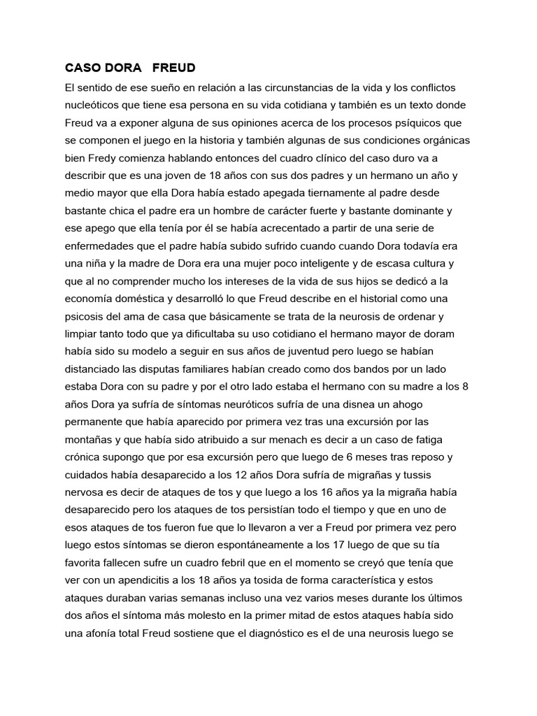 Caso Dora Freud | PDF | Neurosis | Sigmund Freud