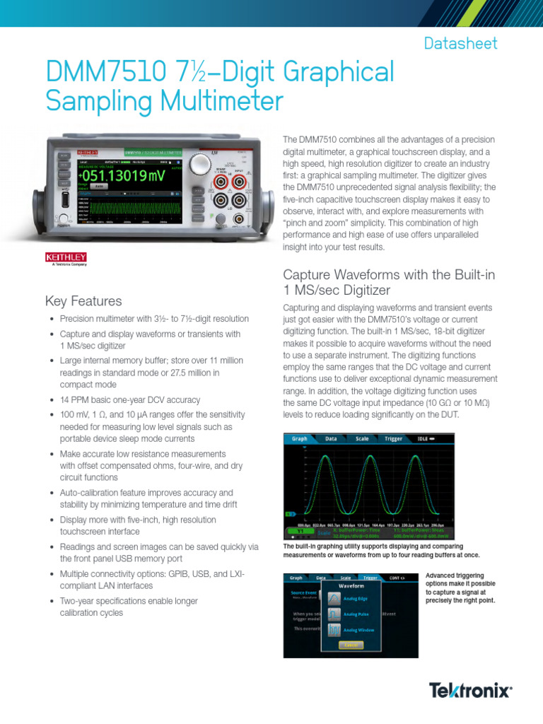 1KW-60022-3 DMM7510 Graphical Sampling Multimeter Datasheet 041123 ...