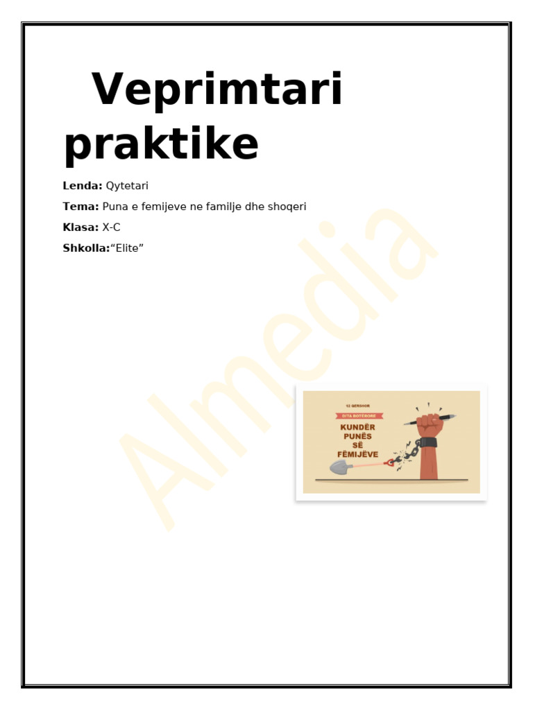 Veprimtari Praktike Puna e Femijeve Almeida | PDF