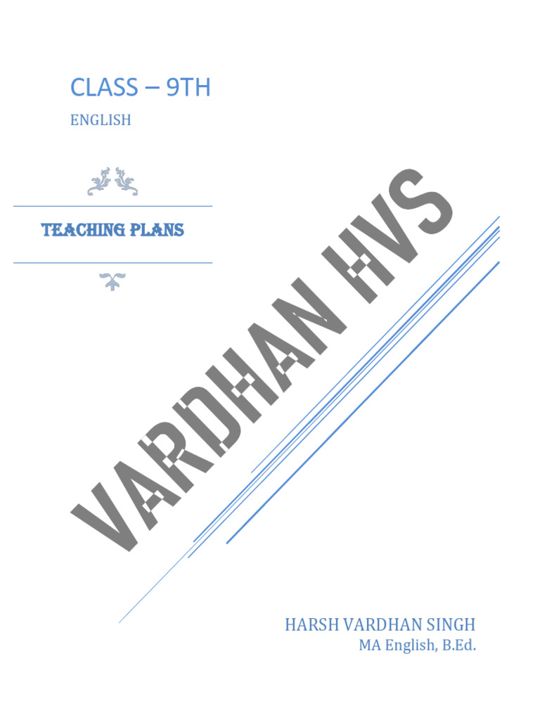 Class 9 English Lesson Plans Overview | PDF | Poetry | Lesson Plan