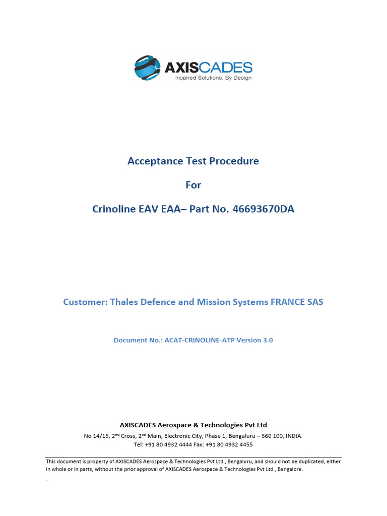 ACAT-Crinoline-ATP Version 3.0 | PDF | Verification And Validation