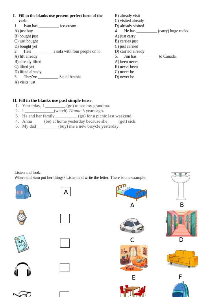 Fill in The Blanks Use Present Perfect Form of The Verb | PDF