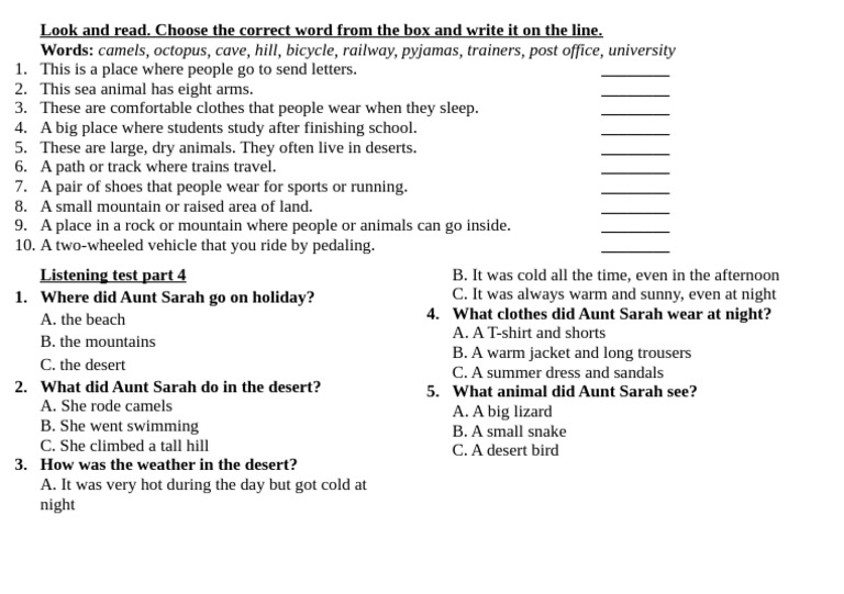 Reading and Writing and Listening Test 4 | PDF