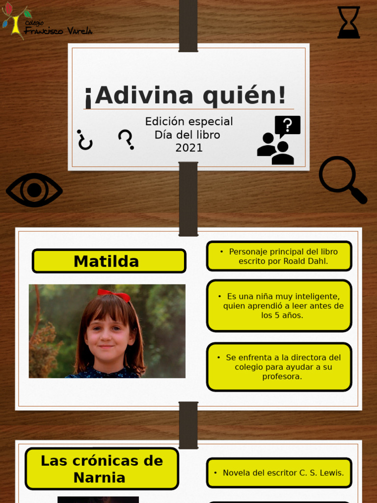 Adivina Quién, Semana Del Libro 5° - 7° | PDF