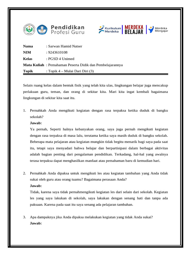 Topik 4-Mulai Dari Diri (3) PPDP | PDF