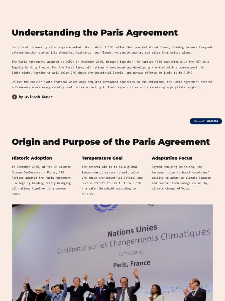 Session_3_AvinashKumar_What is the Paris Agreement | PDF | Climate ...