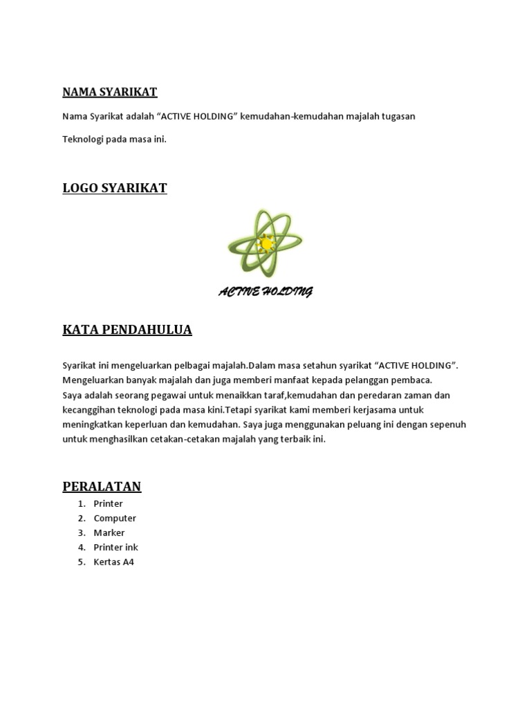 Proposal Syarikat. | PDF
