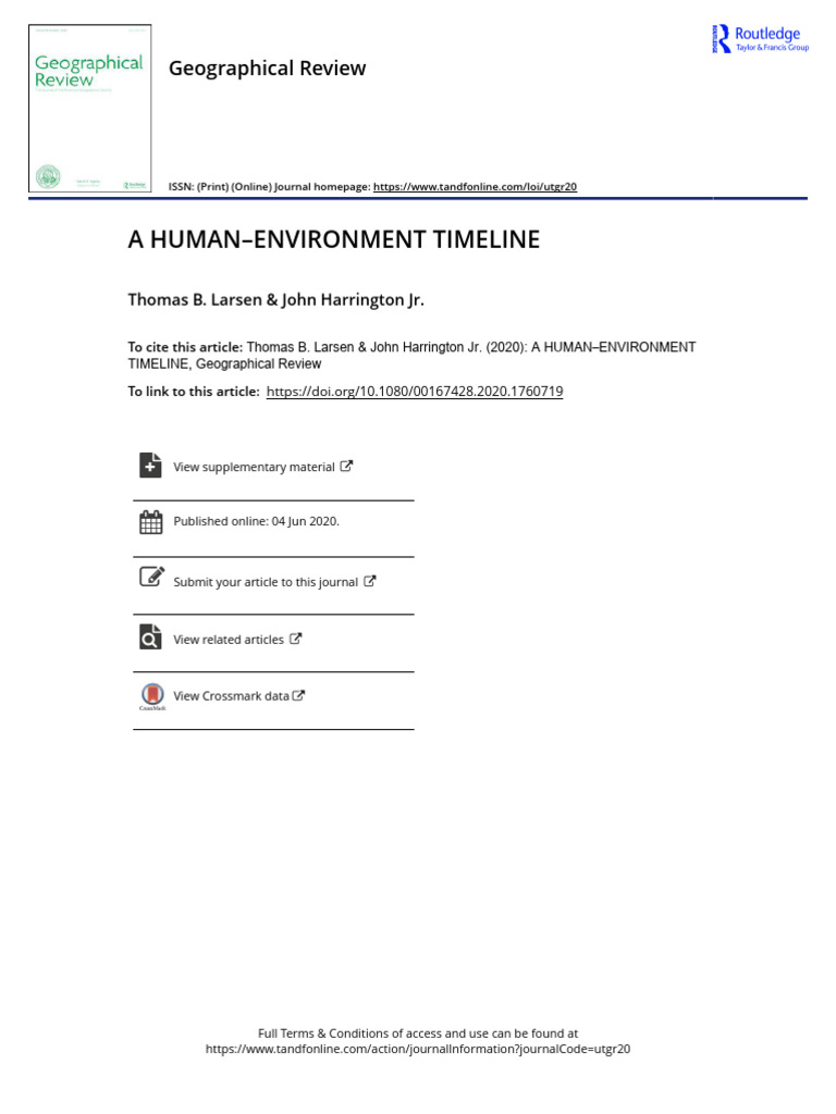 AHUMANENVIRONMENTTIMELINE | PDF | Sustainability | Anthropocene