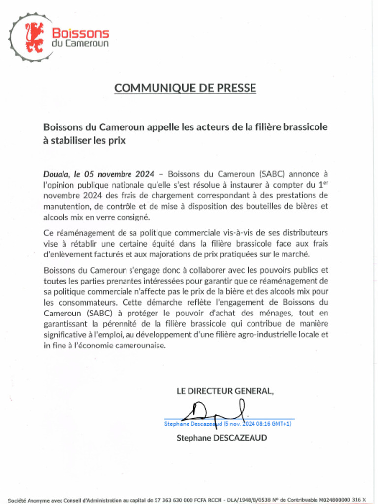 Communiqué de Presse SABC - 4 (2) - Signé | PDF