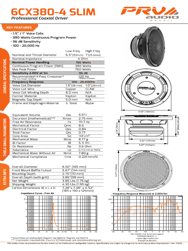 PRV-Audio-6CX380-4-SLIM-Datasheet | PDF