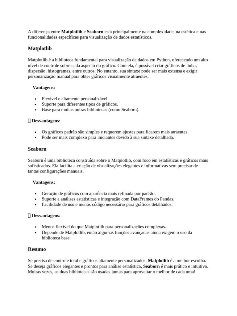 Diferença Entre Matplotlib e Seaborn | PDF