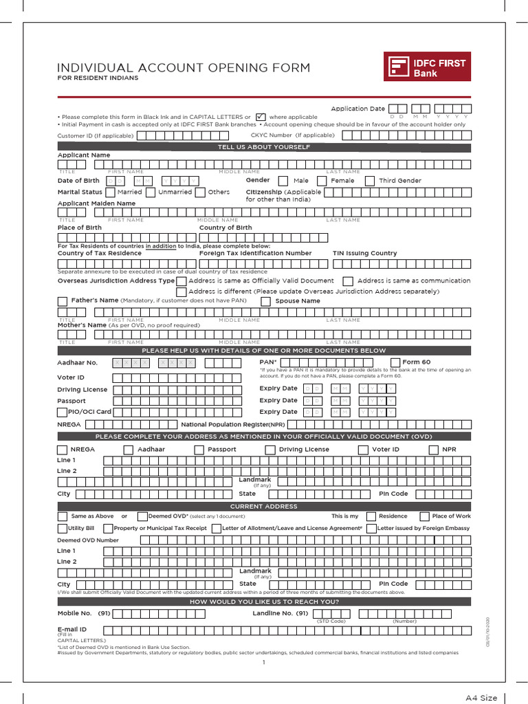 Account Form | PDF | Banks