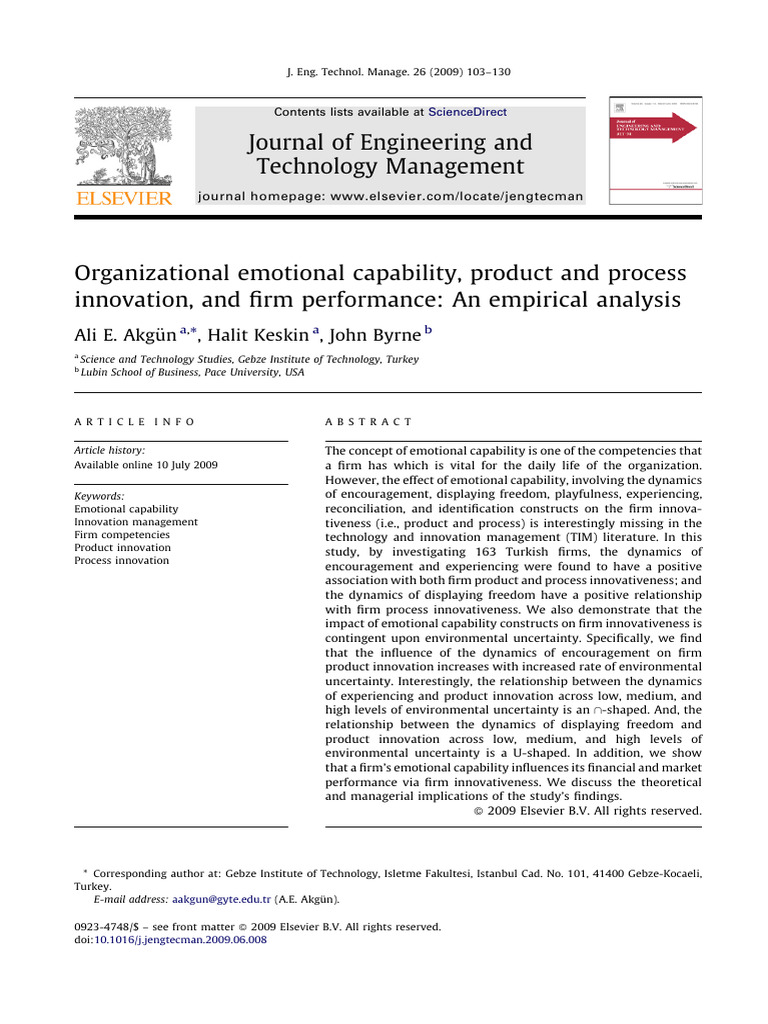 10 1016@j Jengtecman 2009 06 008 | PDF | Emotions | Creativity