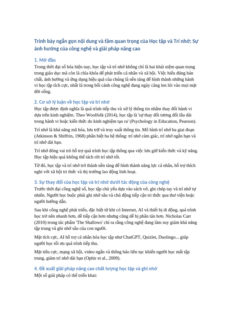 Tieu_Luan_Hoc_Tap_Tri_Nho_UEH | PDF