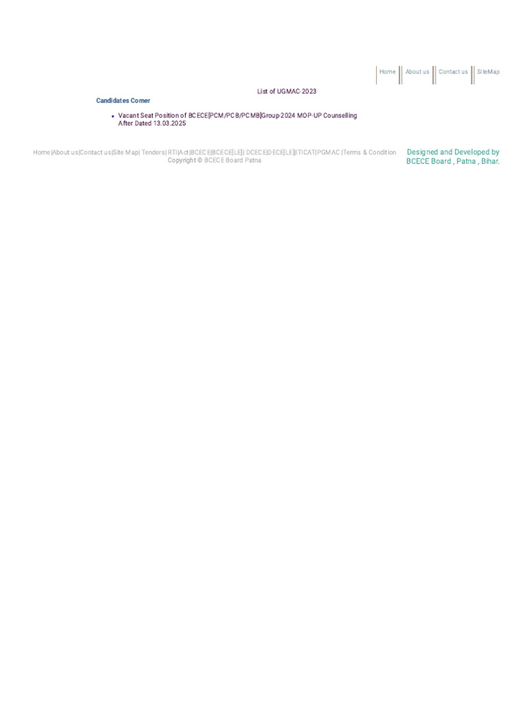 Bihar Combined Entrance Competitive Examination Board (BCECEB) . | PDF