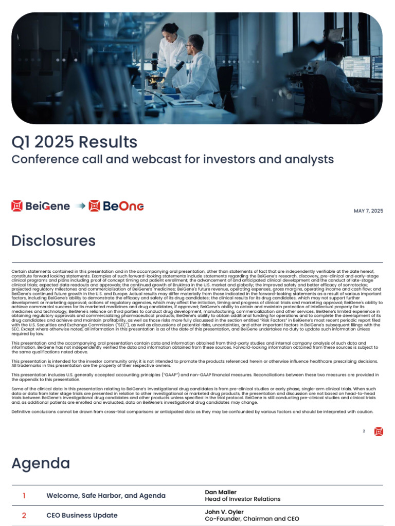 ONC Q1 2025 Earnings Deck FINAL | PDF | Pharmacology | Drugs