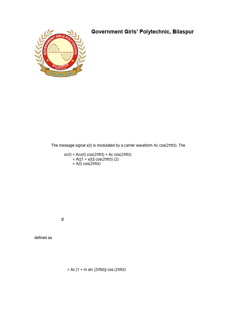 Principle of Communication Lab Manual PDF | PDF | Modulation ...